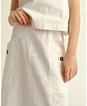 CARTOLINA Alice Linen Midi Skirt