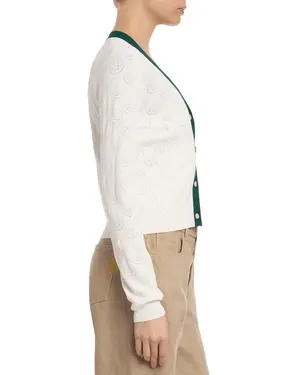Casablanca Pointelle Monogram Cardigan