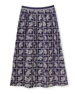 CARTOLINA Celine Eyelet Midi Skirt - Midnight Blue