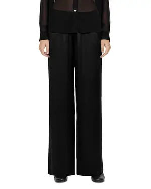 ALLSAINTS Lycia Satin Crepe Wide Leg Pants