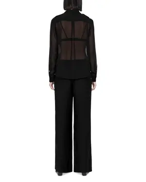 ALLSAINTS Lycia Satin Crepe Wide Leg Pants