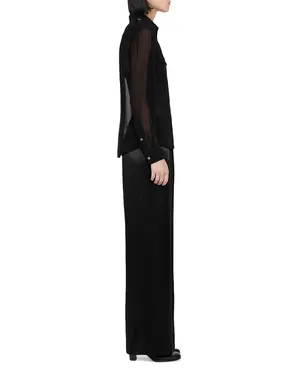 ALLSAINTS Lycia Satin Crepe Wide Leg Pants