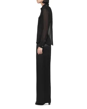 ALLSAINTS Lycia Satin Crepe Wide Leg Pants