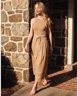 CARTOLINA Isadora Midi Dress - Coastal Tan