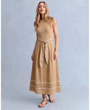 CARTOLINA Isadora Midi Dress - Coastal Tan