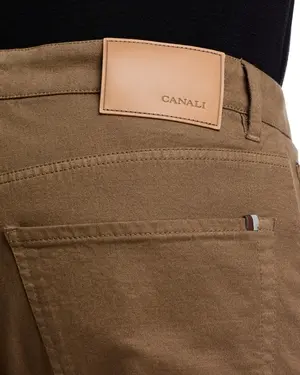 Canali Regular Fit Five Pocket Pants - Light Brown