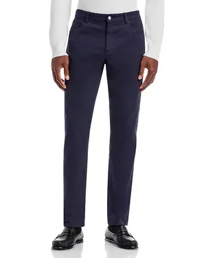 Canali Regular Fit Five Pocket Pants - Navy