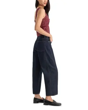 Good American Vintage High Rise Ankle Barrel Jeans In Indigo1302 - Indigo
