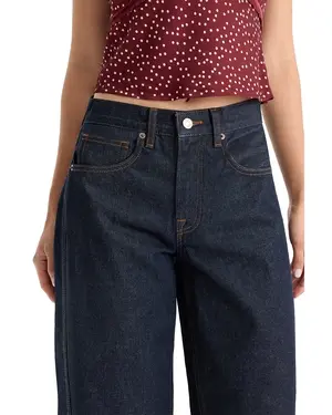 Good American Vintage High Rise Ankle Barrel Jeans In Indigo1302 - Indigo