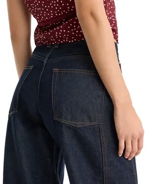 Good American Vintage High Rise Ankle Barrel Jeans In Indigo1302 - Indigo