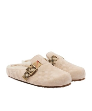 Burberry Shearling-lined Suede Clogs