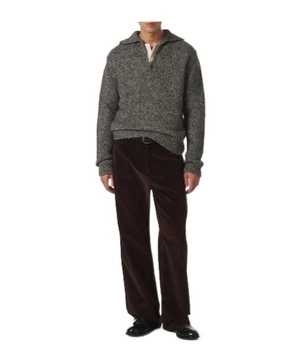 Dolce & Gabbana Solid Color Linen Polo Sweater