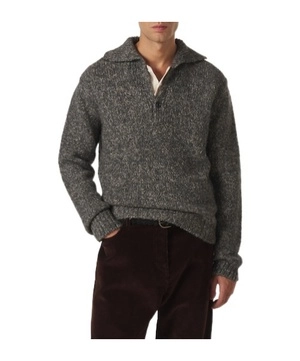 Dolce & Gabbana Solid Color Linen Polo Sweater