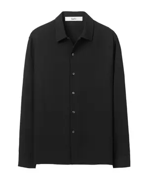 Séfr Point-collar Long-sleeve Shirt - Black