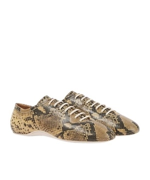 Dries Van Noten Snake-effect Leather Sneakers