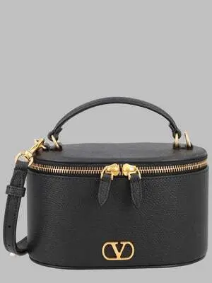 Valentino Garavani Vlogo Signature Mini Leather Handbag, 17 X 12 X 5 Cm - Black