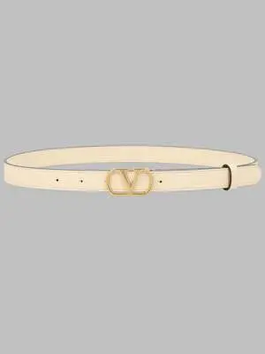 Valentino Garavani Designer Leather Belt - White