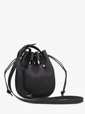 Valentino Garavani Medium Drawstring Vlogo Signature Calf Leather Crossbody Bag - Nero