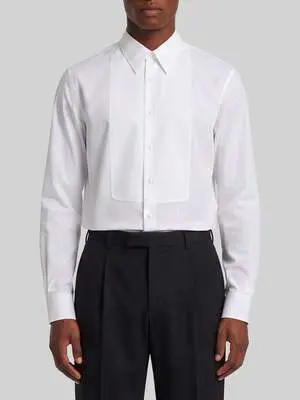 Saint Laurent Pleated Plastron Dress Shirt