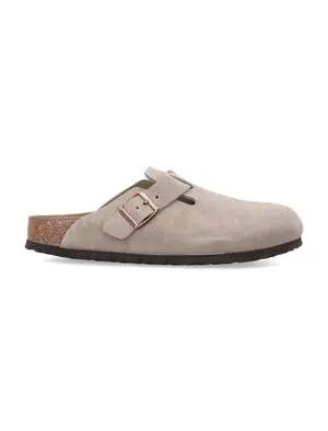 BIRKENSTOCK Birkenstock Unisex Flat Leather Shoes Beige