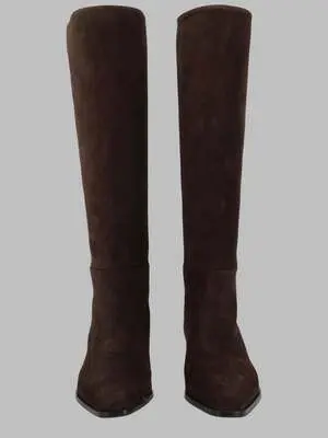 AeydĒ 100% Cow Suede Leather Ankle Boots - Brown