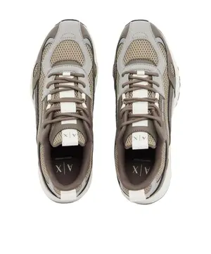 Armani Exchange Sneakers In Microsuede And Mesh