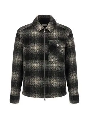 Moncler Plaid Zip-front Shirt Jacket