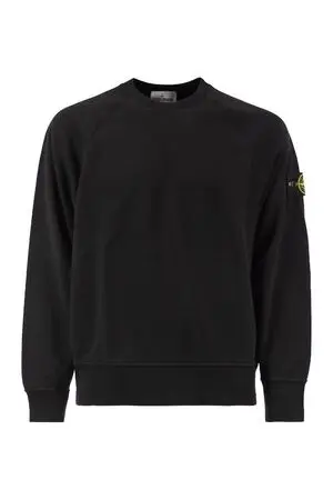 Stone Island Organic-cotton Fleece Sweatshirt - Black
