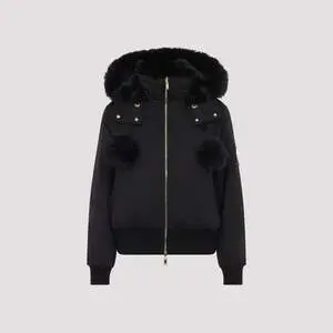 Moose Knuckles Luxury Satin Bomber Down Jacket