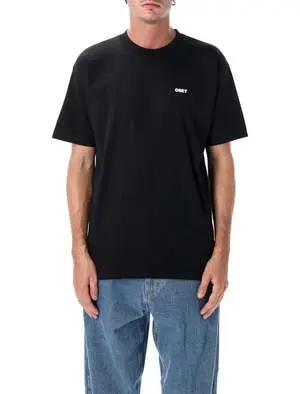 Obey Cotton Short Sleeve Logo T-shirt - Nero