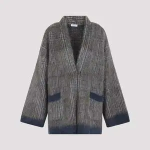 Brunello Cucinelli Mohair Jacquard Cardigan Sweater