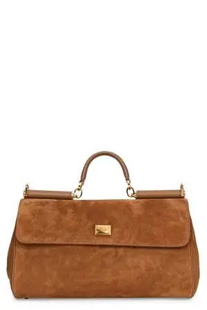 Dolce & Gabbana My Sicily Suede Handbag With Top Handle