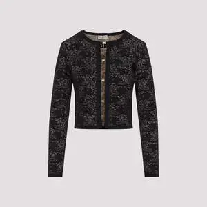 Elisabetta Franchi Lace-knit Cardigan Sweater