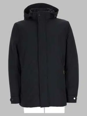 MOORER Stretch Paint-effect Trench Coat