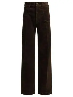 Polo Ralph Lauren Ribbed Cotton Flare Pants With Stretch - Brown