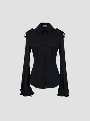 JEAN PAUL GAULTIER Military Shirt With Trench-inspired Details - Black
