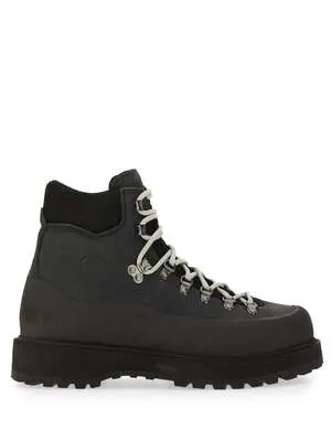 Diemme Rugged Leather Ankle Boots - Black