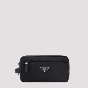 Prada Small Nylon Pouch Handbag - Black