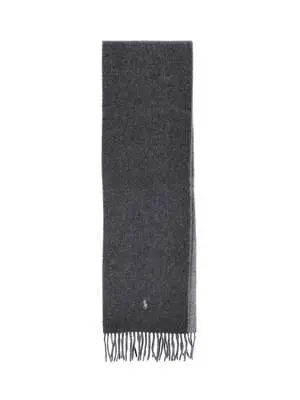 Polo Ralph Lauren Fringed Wool-blend Scarf - Grey