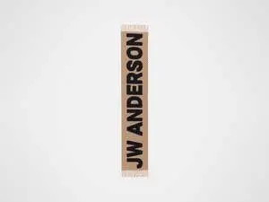 JW Anderson Logo Scarf - Brown/white