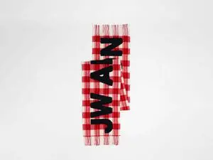 JW Anderson Logo Scarf - Red/white
