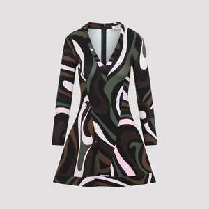 Emilio Pucci Printed Long-sleeve Mini Dress