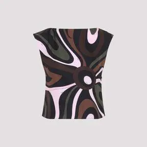 Emilio Pucci Printed Silk Sleeveless Top - Multicolour