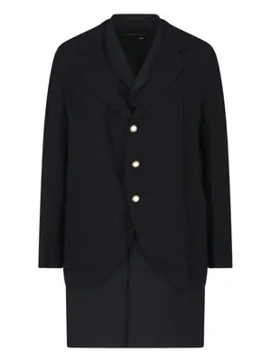 Comme Des Garçons Tailored Wool Blazer Coat - Black