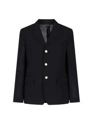 Comme Des Garçons Tailored Single-breasted Blazer Jacket - Black