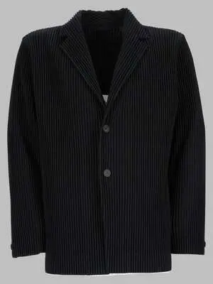 Issey Miyake Pleated Polyester Jacket - Black