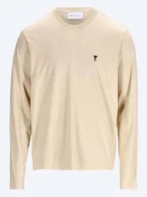 AMI Paris Long-sleeve T-shirt With Contrasted D - Vanilenoir