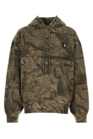 Carhartt Work In Progress Cotton Hooded Sweatshirt With Feather Tree Graphic - Printed