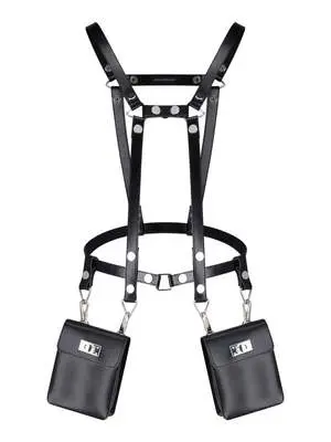 Junya Watanabe Leather Harness With Detachable Pouches - Black