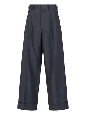 Junya Watanabe Pleated Wide-leg Trousers - Grey